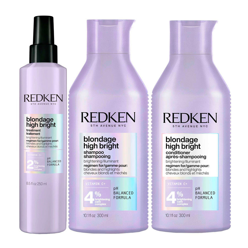 Redken Blondage High Bright Pre-Treatment 250ml Shampoo 300ml ...