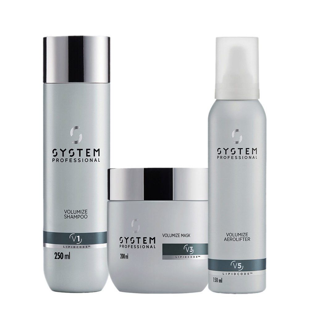 System Professional Volumize Shampoo 250ml Mask 200ml Aerolifter 150ml ...